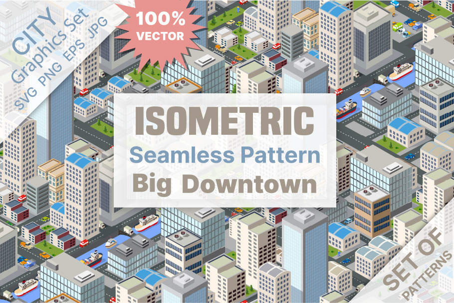 Isometric landscape seamless map, a Pattern Graphic by AlexZeL