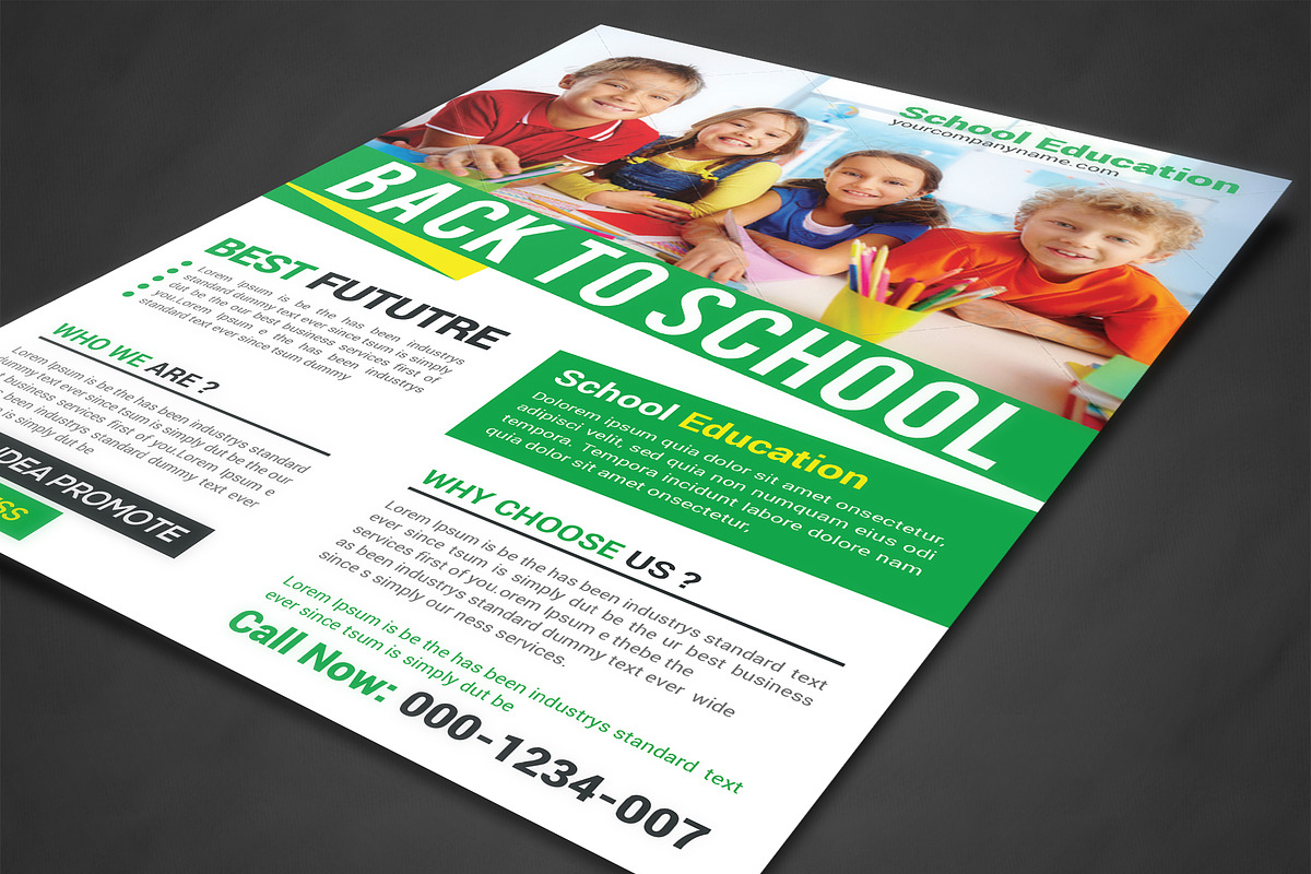 Back to School Flyer, a Flyer Template by AfzaalGraphics