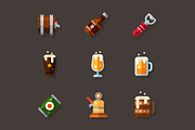 Beer icon set, an Illustration by TastyVector