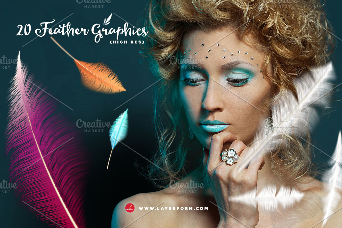 Pretty Feathers Art Pack, an Object Graphic by Layerform Design Co.