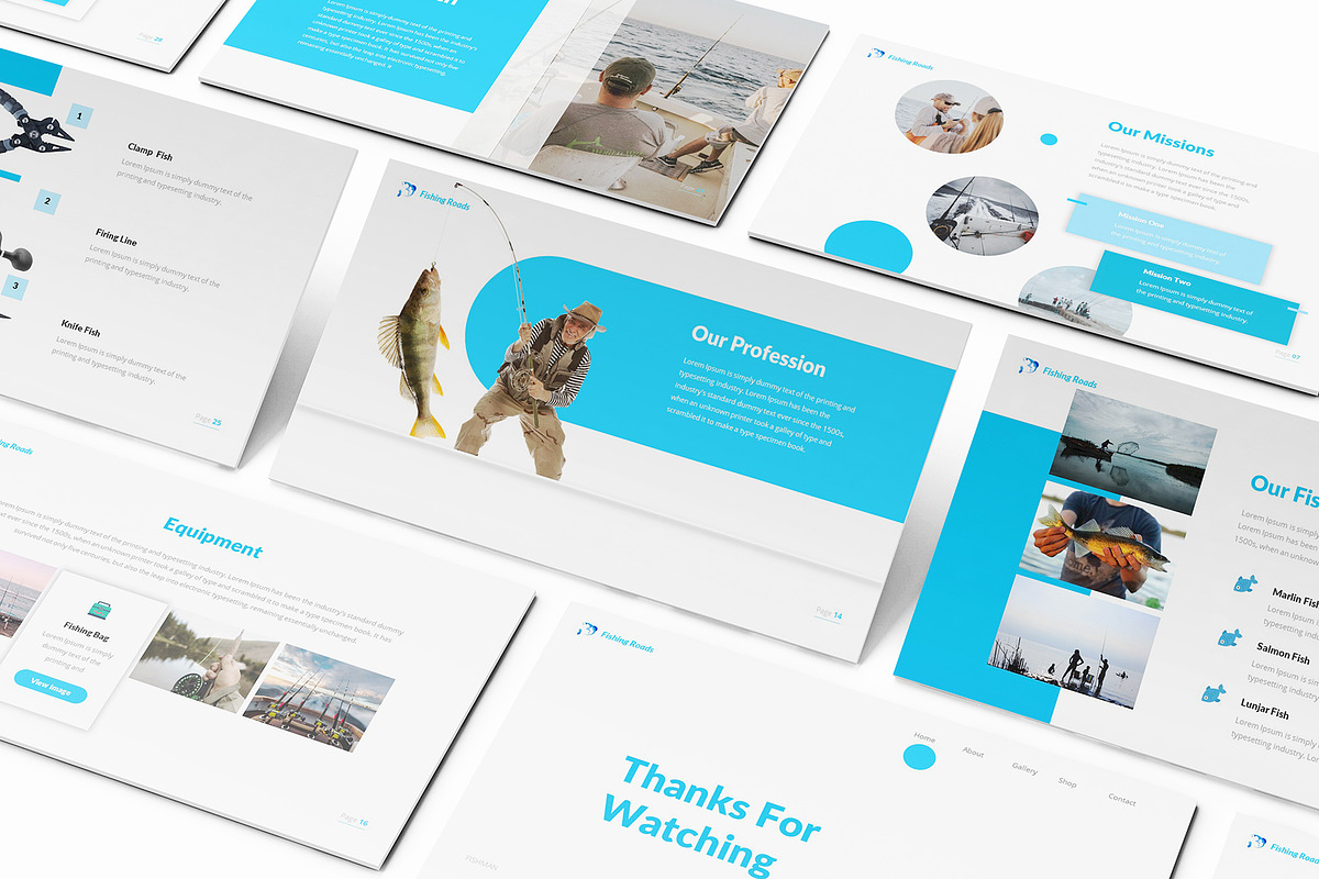 Fishing Powerpoint Template, a Presentation Template by Formatika Studio