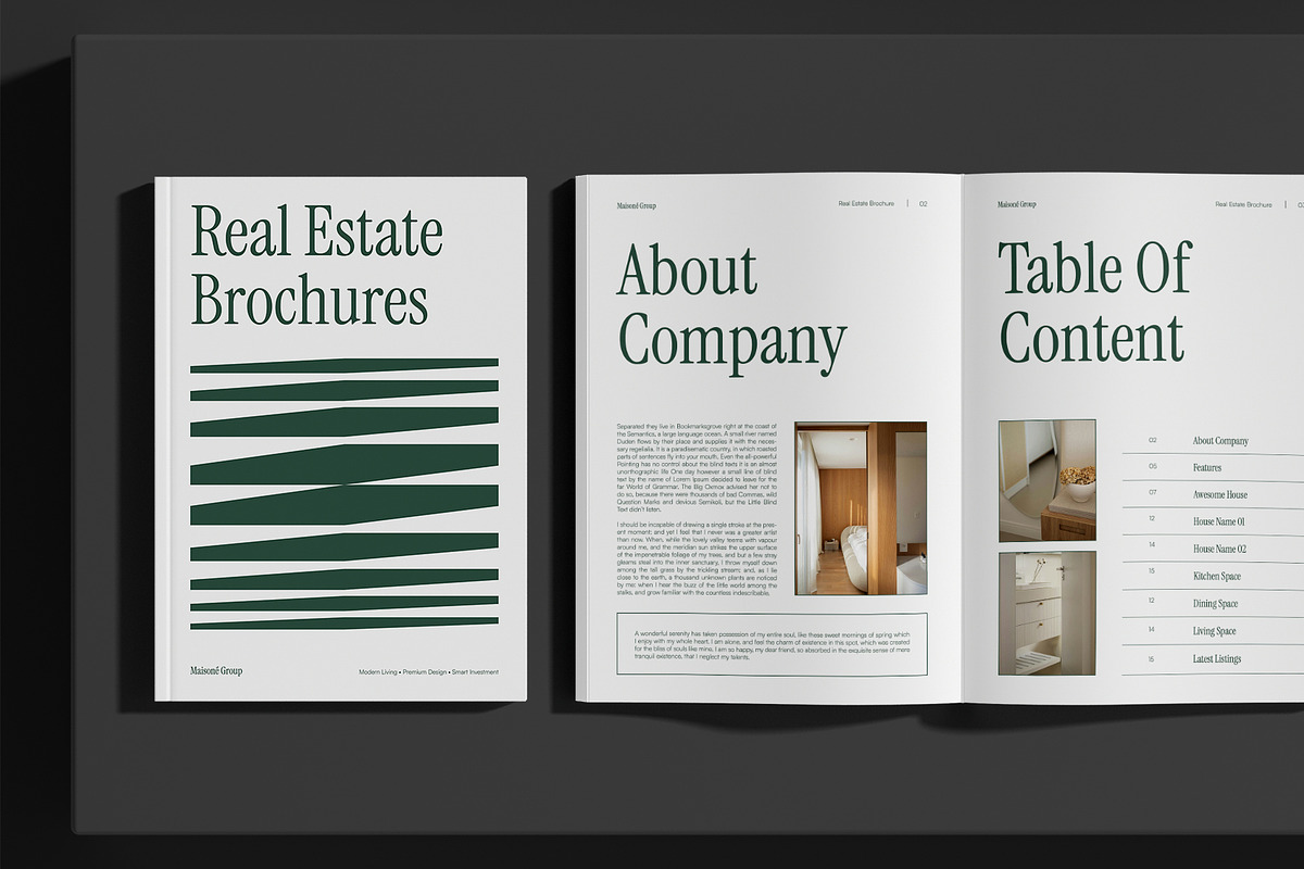 White Modern Real Estate Brochure, a Brochure Template by Neermana