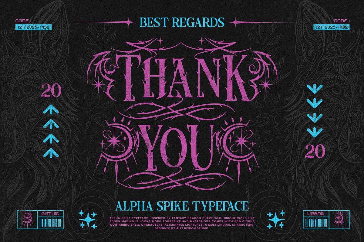Alpha Spike Typeface, a Serif Font by alit design