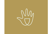Abstract hand palm with shield logo, a Branding & Logo Template by Bureau