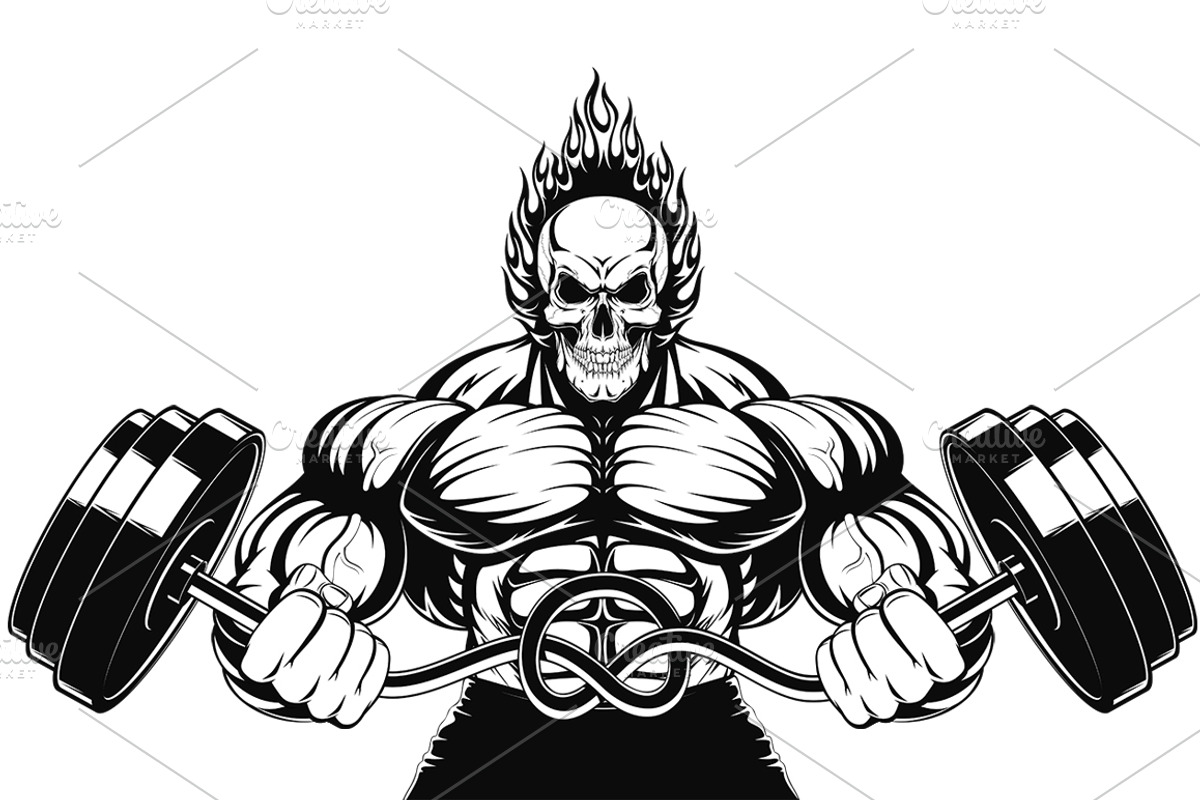 Ghost bodybuilder, a Healthcare Illustration by Mark2000