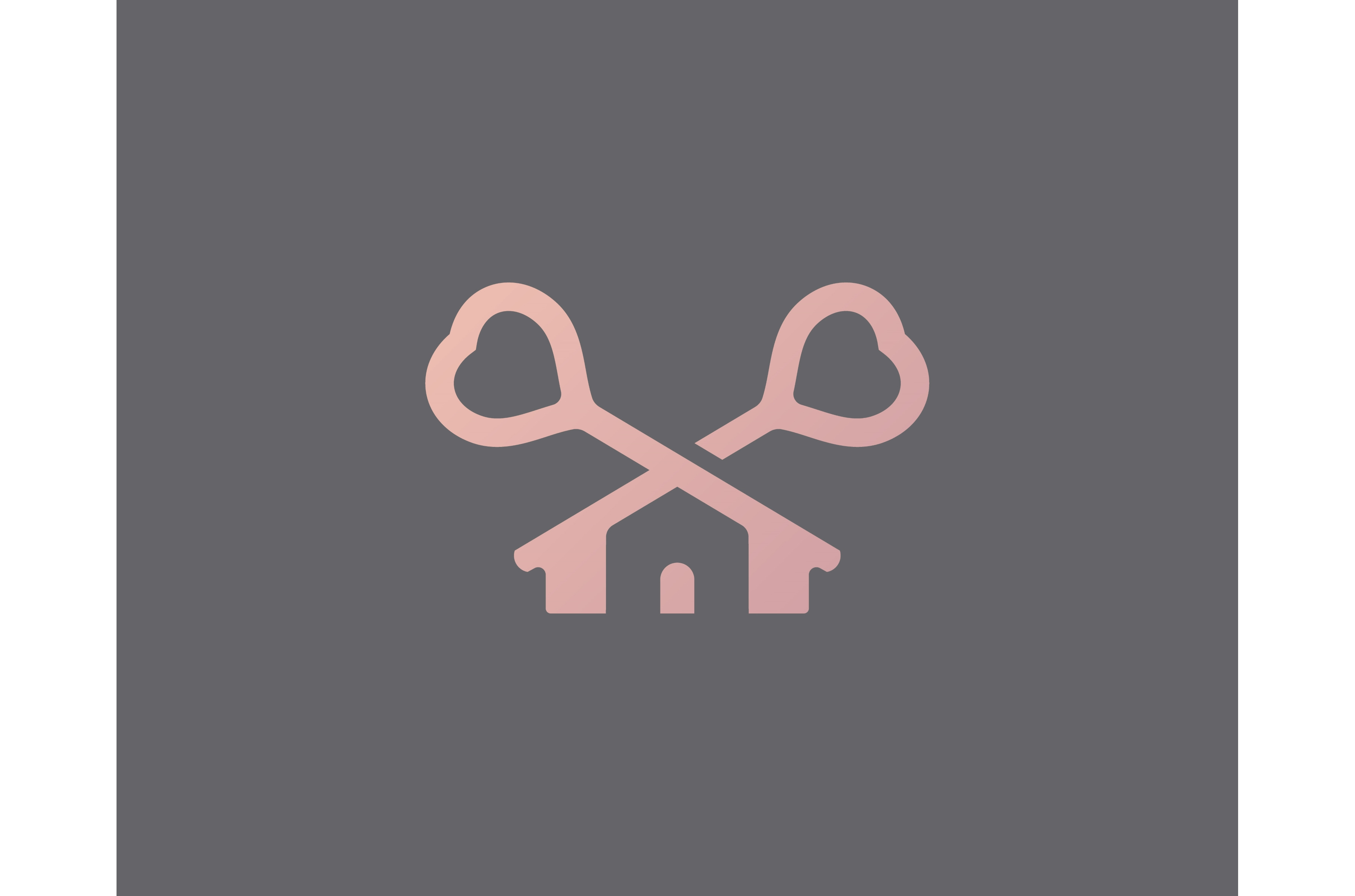 Two crossed keys with hearts, a Branding & Logo Template by Bureau