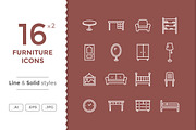 Furniture Icons, a Solid Icon by filborg