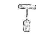 corkscrew and cork sketch vector | Food Illustrations ~ Creative Market