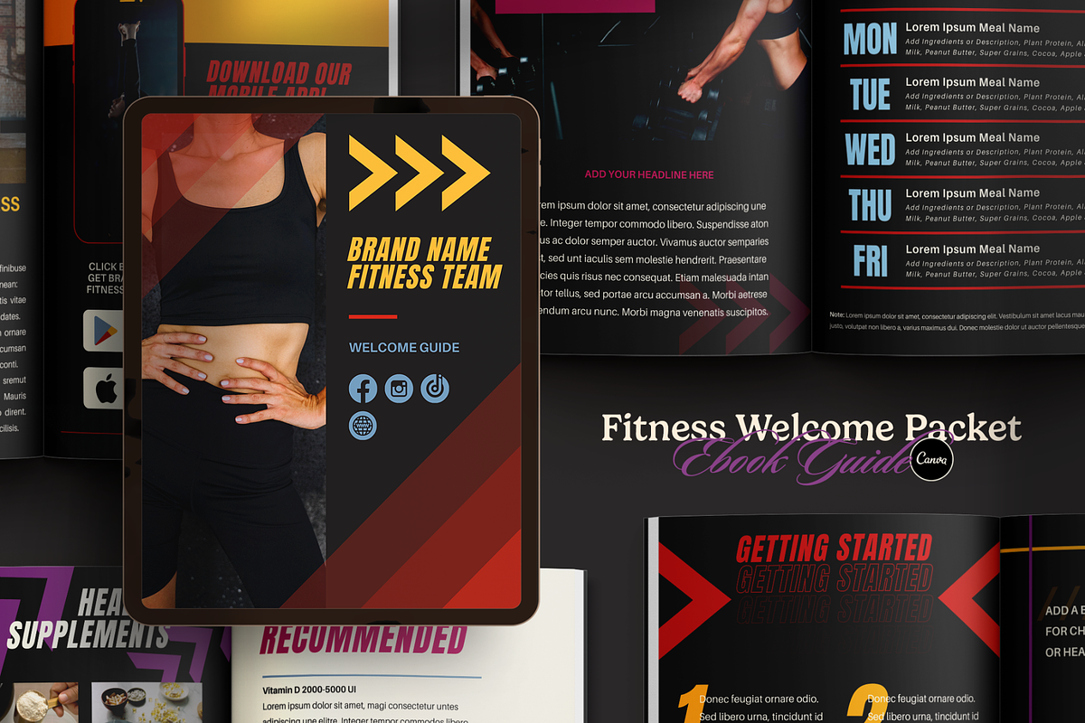 Vibrant Fitness Welcome Packet, a Marketing Template by Creatif Foundry