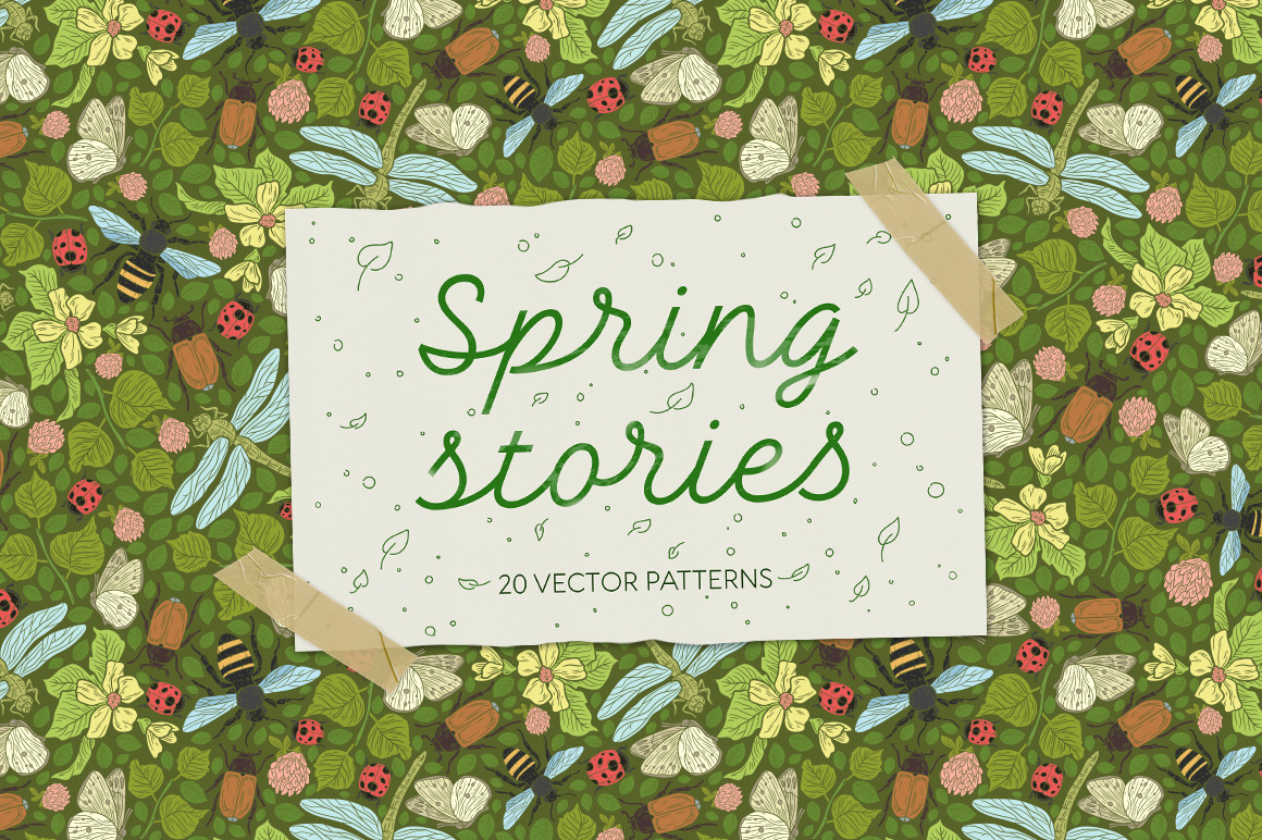 Spring Stories patterns, a Pattern Graphic by Piñata