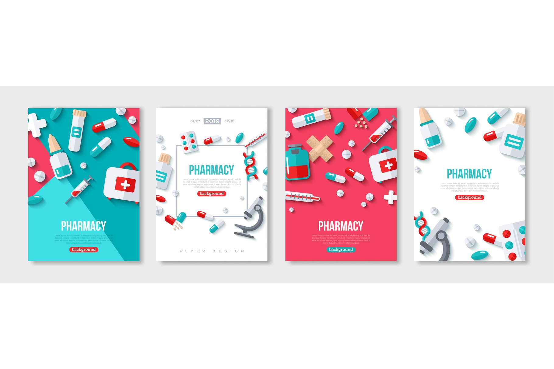 Pharmacy Posters Set | Healthcare Illustrations ~ Creative Market