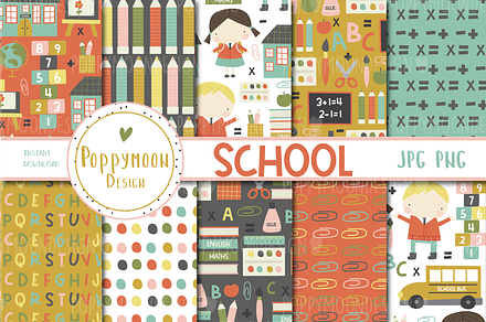 Mathematics school vector set | Graphic Patterns ~ Creative Market