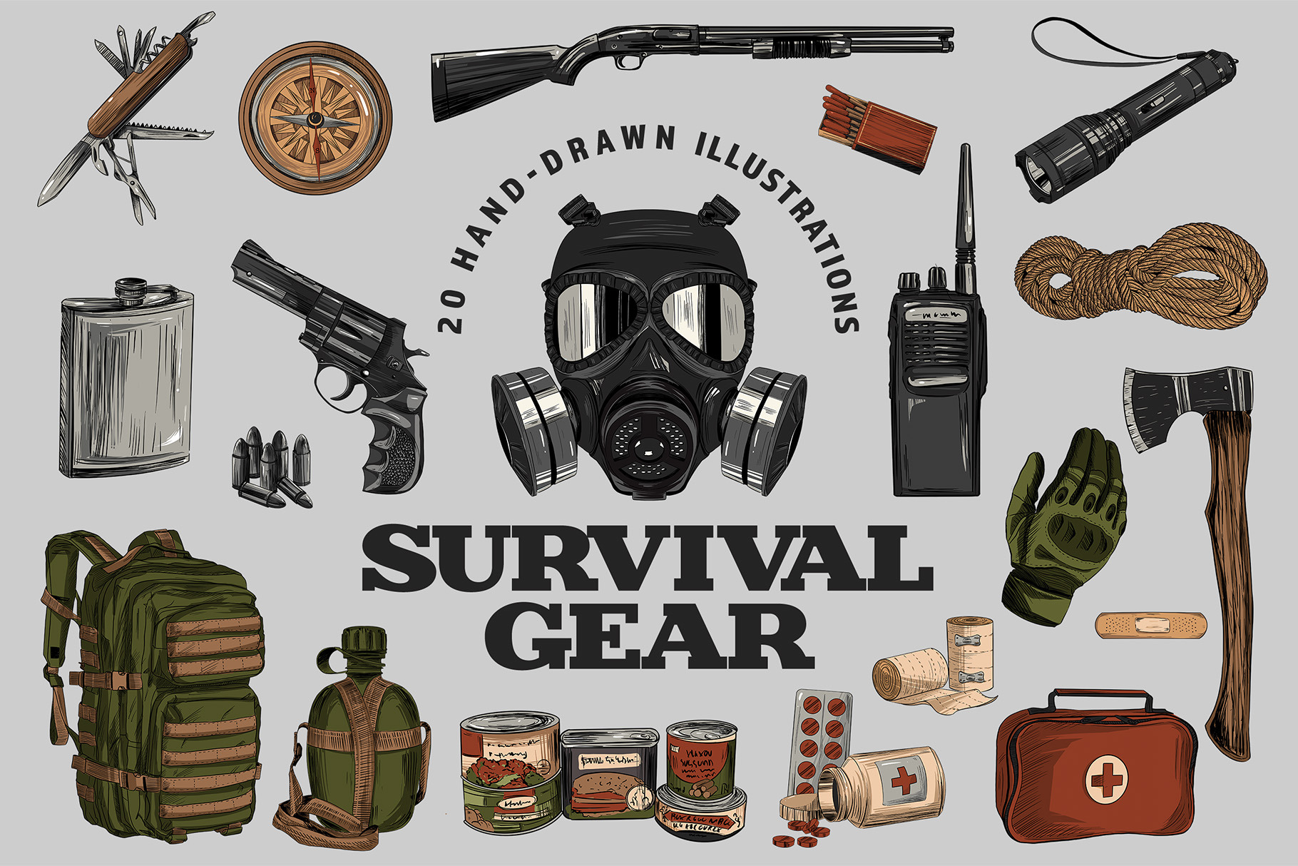 Preppers & Survivalist Clipart, an Object Graphic by DesignerCandies ...