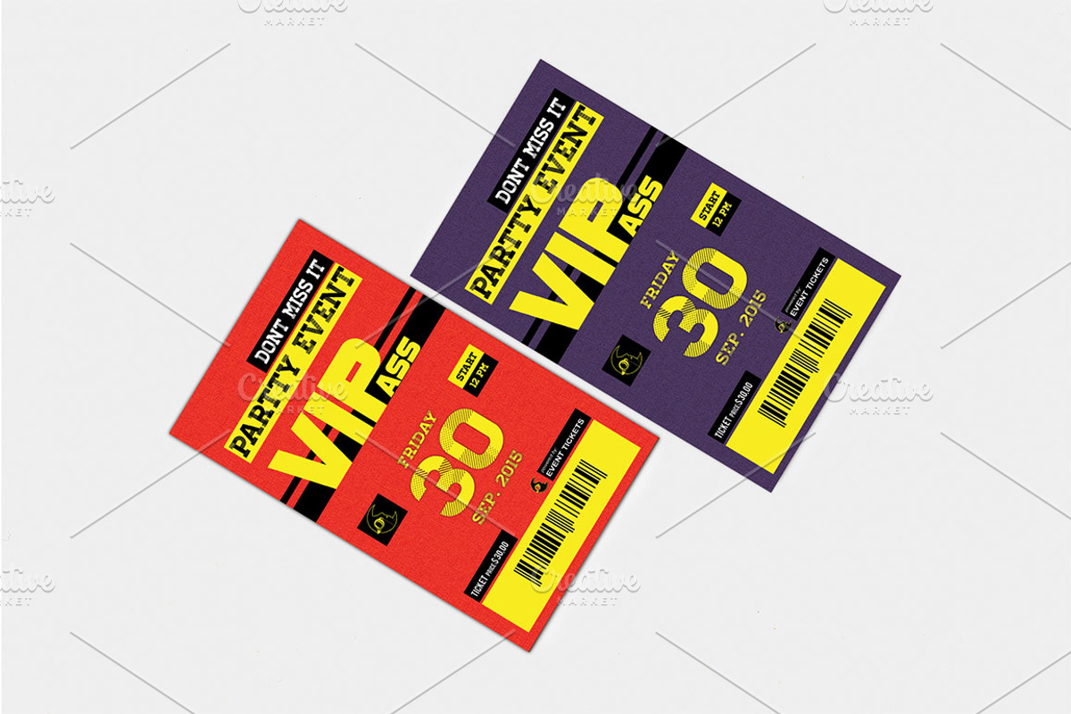 Party event VIP pass, a Card Template by Konakchiev