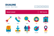 100 Most Used Icons | Dualine Flat, an Outline Icon by Flat Icons