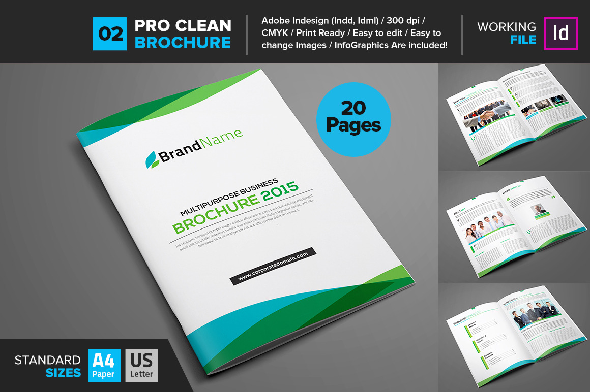 Clean Brochure Template 02, a Brochure Template by Layout Design