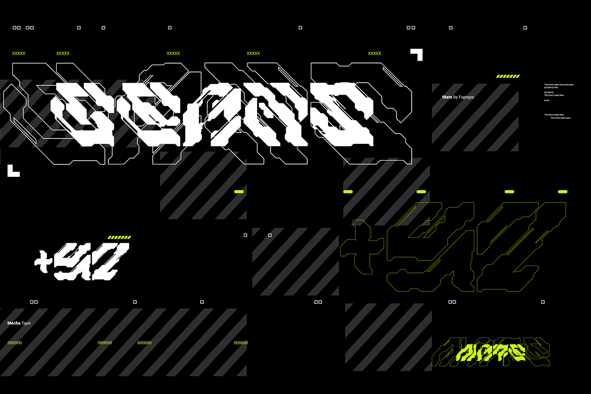 Mate | Modern Mecha Font Vol. 2, a Symbol Font by Ardana Creative