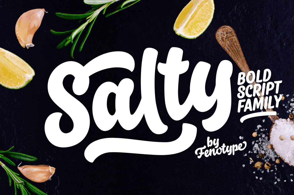 Salty -$30 off!, a Script Font by Fenotype