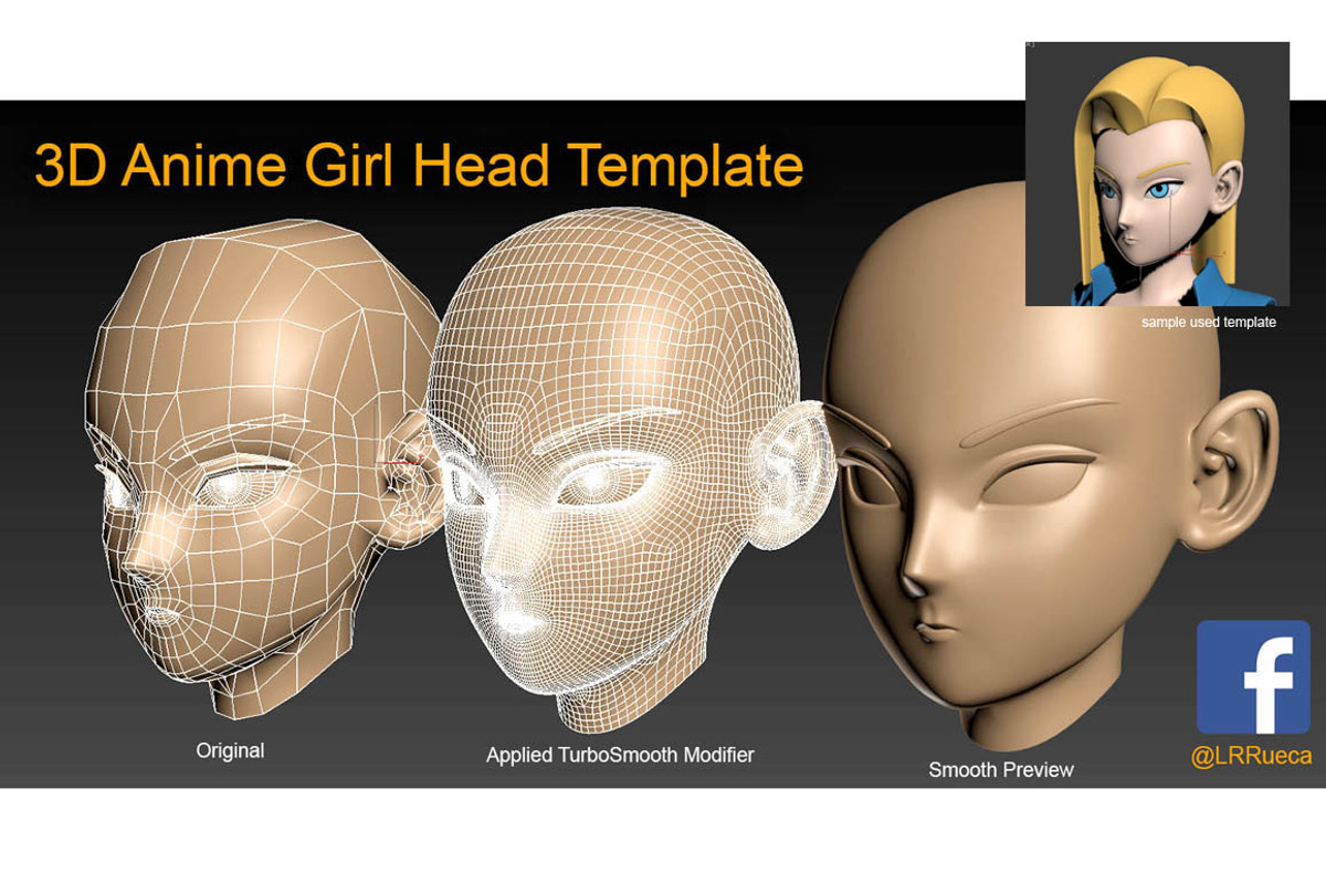Low Poly Head Templates Pack, a Characters & Person 3D Model by LomellRueca