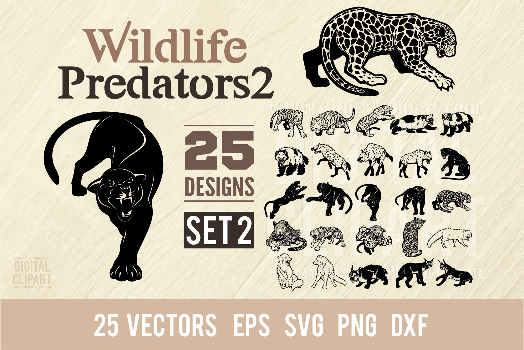 Wildlife Predators SVG - BUNDLE 25, an Animal Illustration by Digital ...