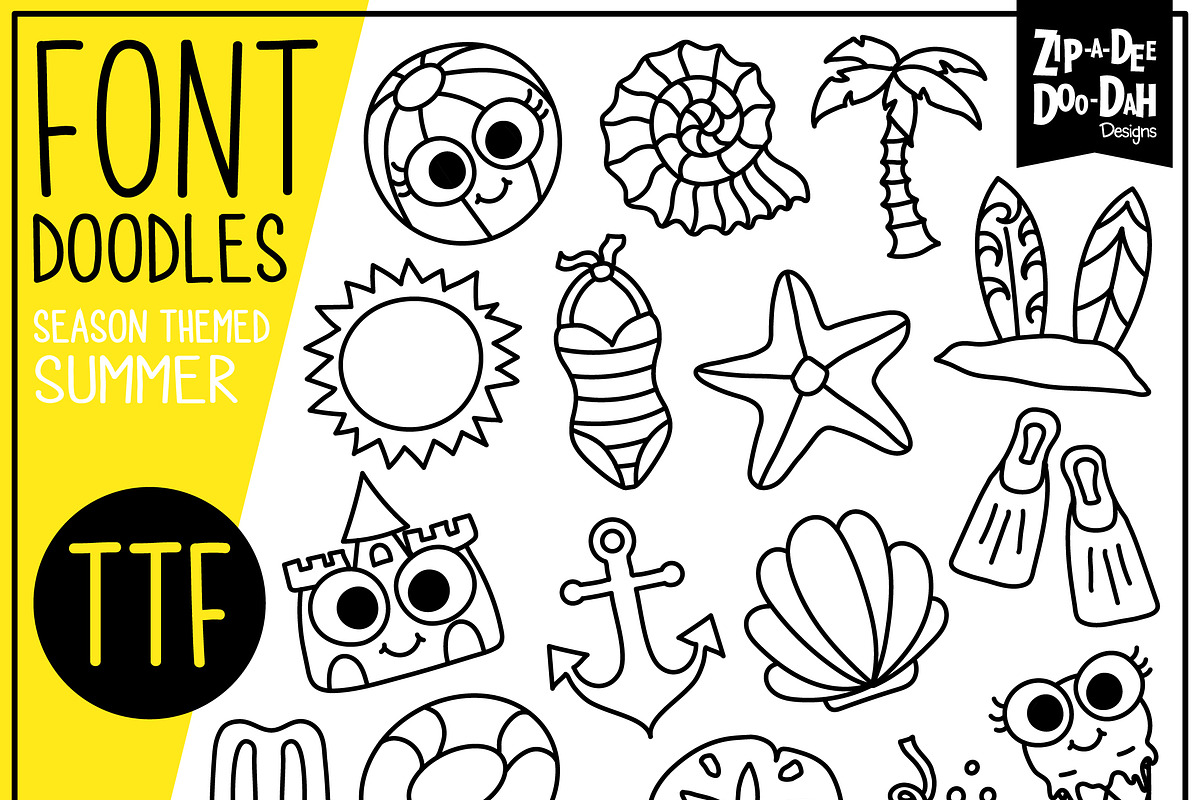 Summer Doodle Font, a Handwritten Font by Zip-A-Dee-Doo-Dah Designs ...