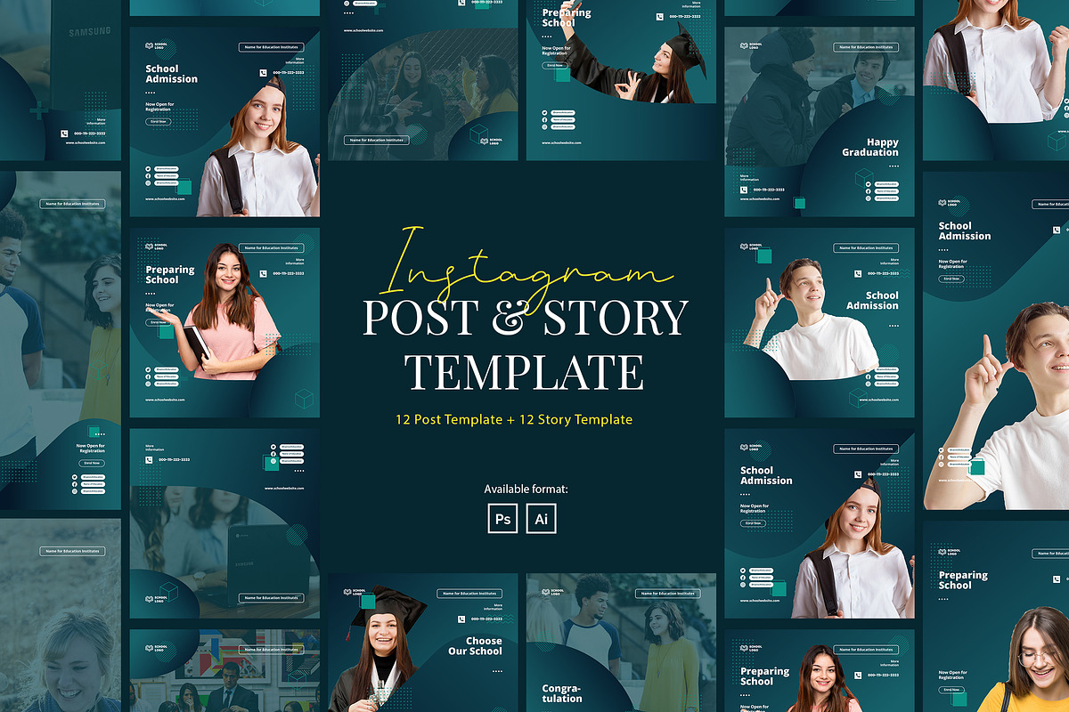 Bundle Education School Instagram, a Social Media Template by peterdraw