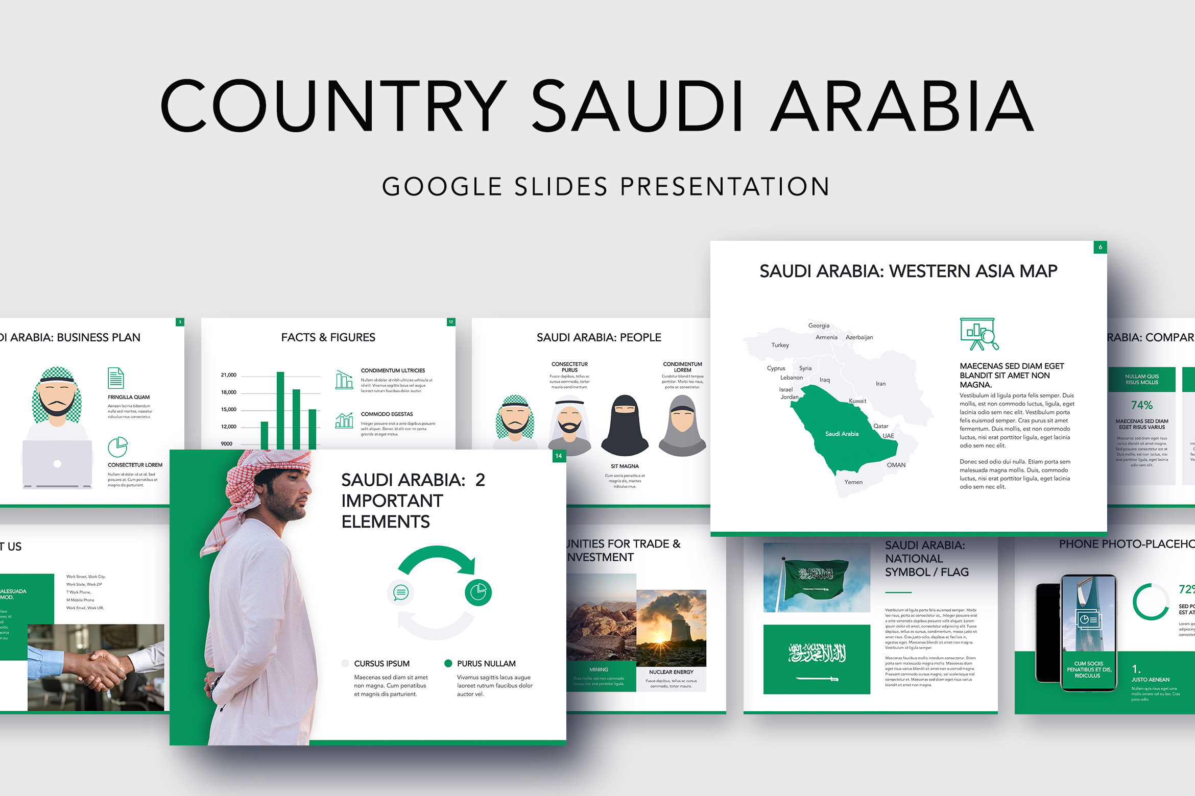 Country Saudi Arabia Google Slides, a Presentation Template by Jumsoft