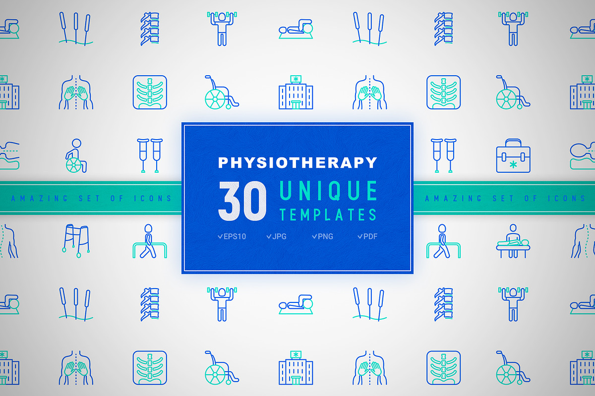 Physiotherapy Icons Set | Concept, an Outline Icon by Alex Blogoodf
