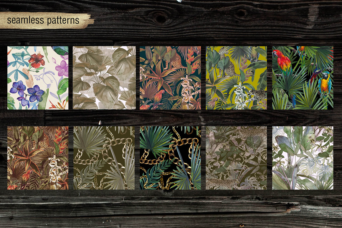 Vintage tropics. Patterns part 1, a Pattern Graphic by emeraldthue