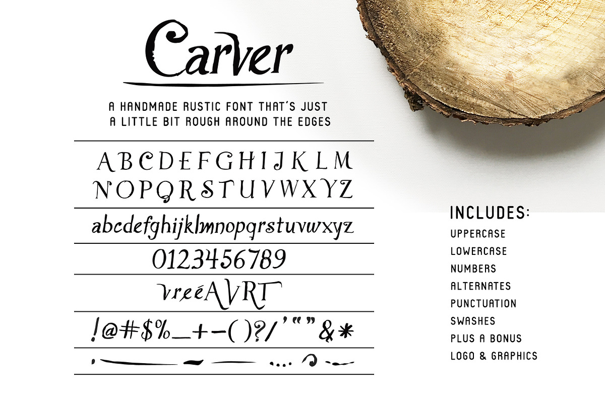 Carver Font + Extras, a Font by WhiteRiverStudio