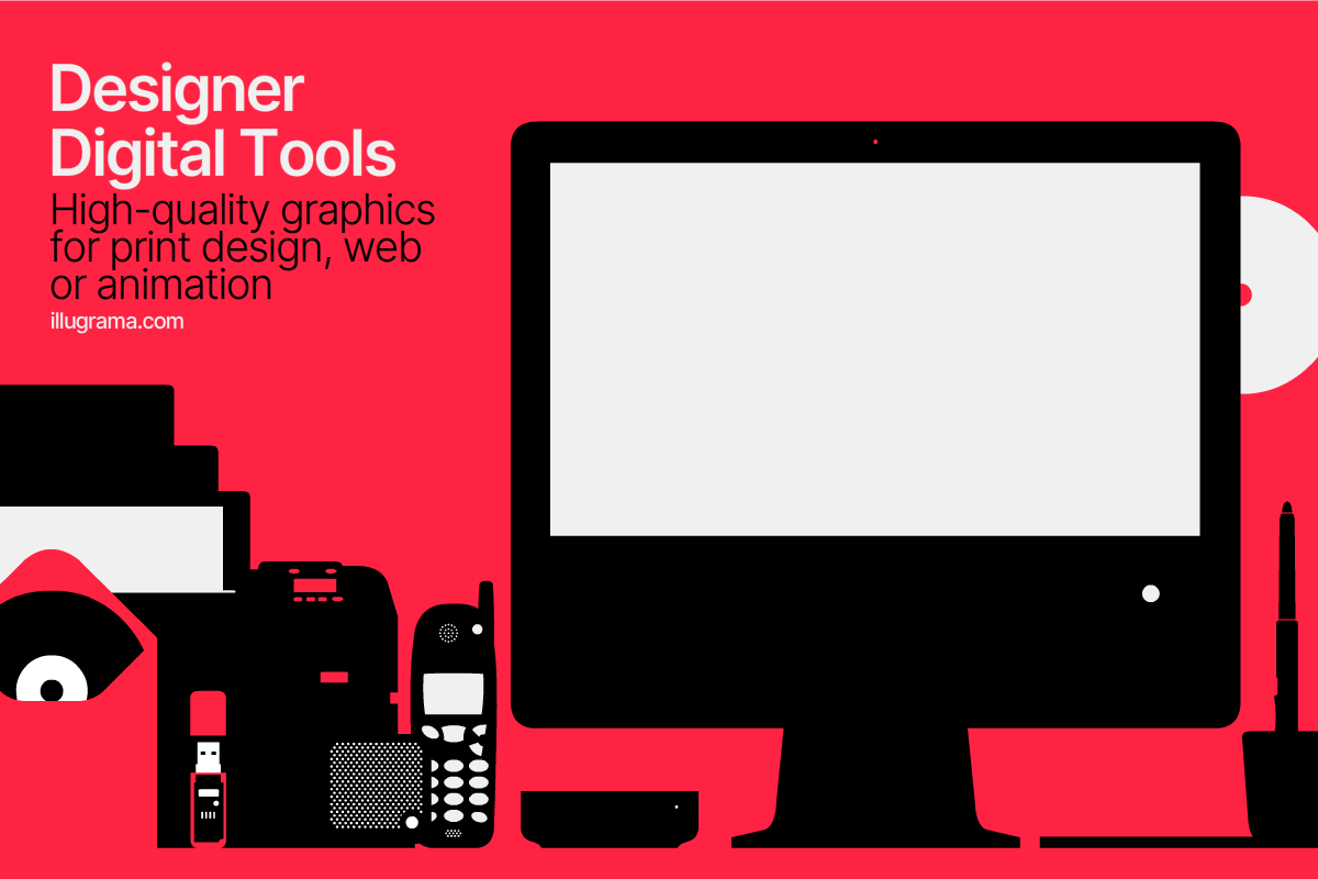 Digital Tools - Modern Graphics, a Technology Illustration by illugrama