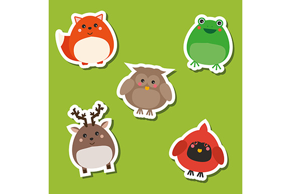Cute forest animals stickers, an Icon by Bunny's Little Shop