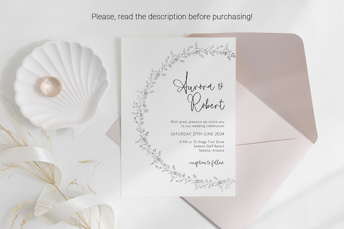 Wedding Invitation Template Canva, an Invitation Template by PawGraphic