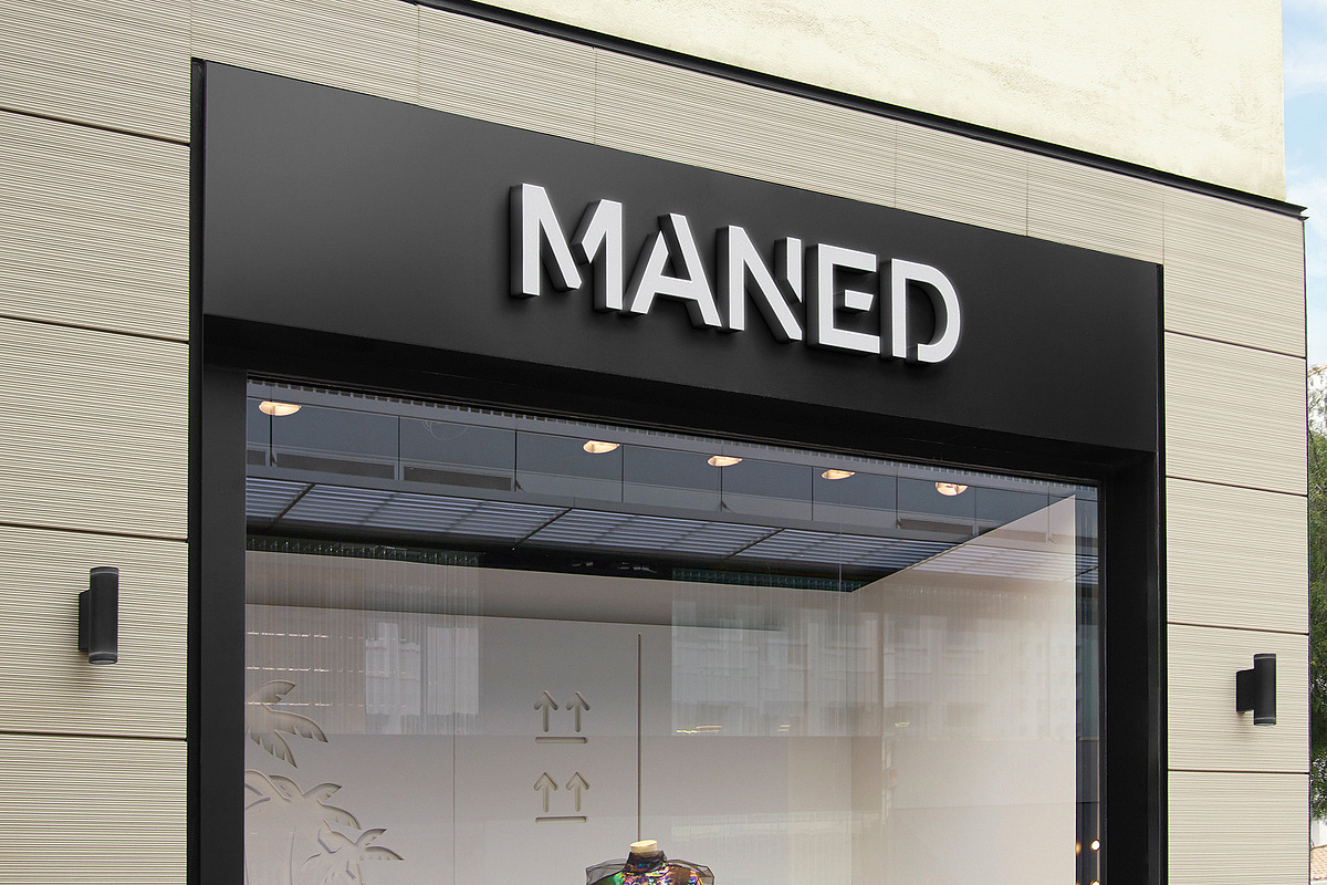 Logo Mockup 3D Chrome Sign Store, a Product Mockup by Asylab