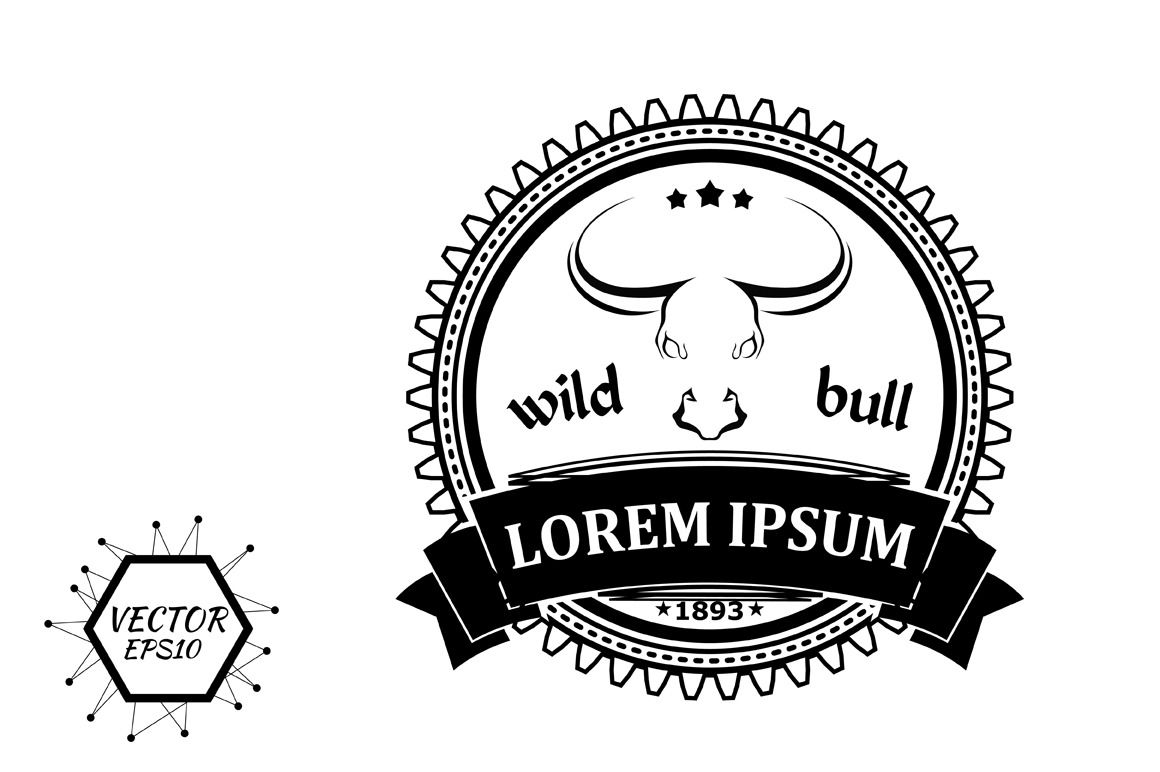 label with the silhouette of a bull, a Branding & Logo Template by Larser