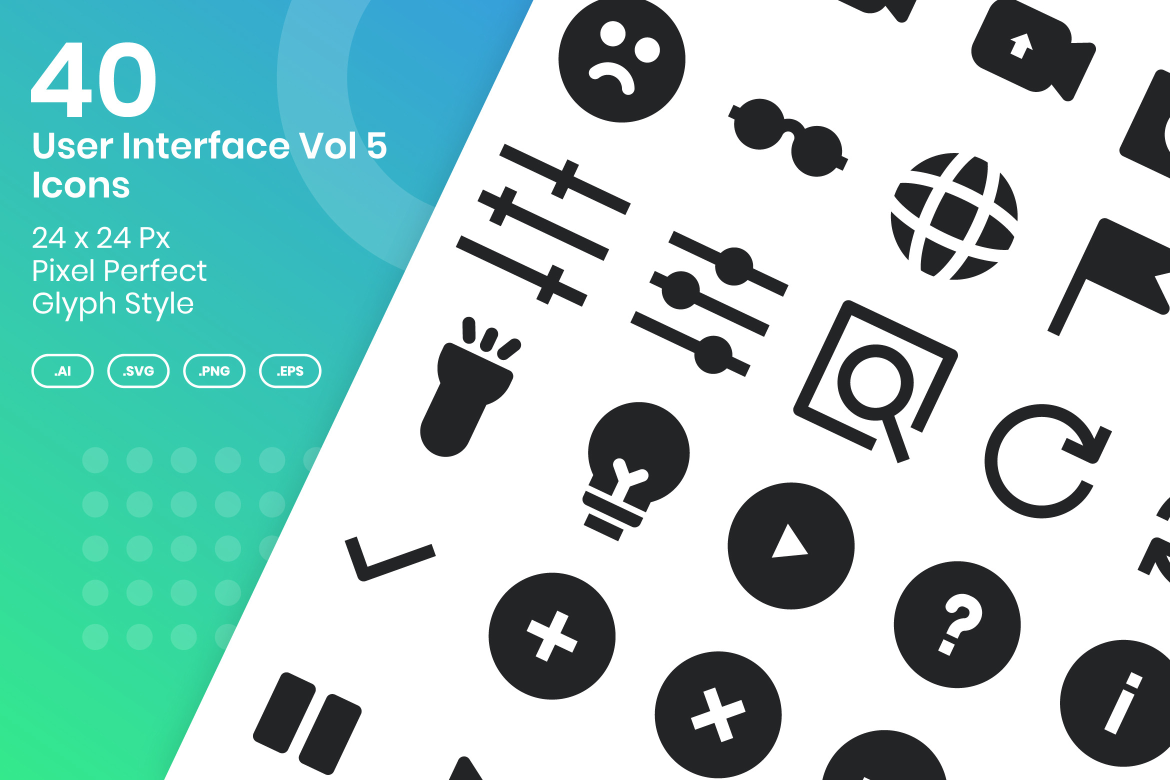 40 Interface Vol 5 - Glyph | Creative Market