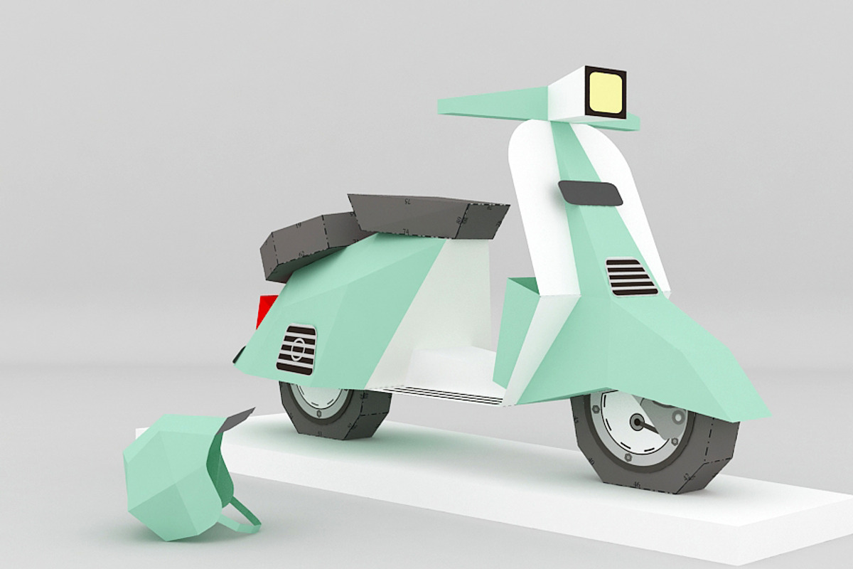 DIY Scooter Model - 3d papercraft, a Templates & Theme by PAPER amaze