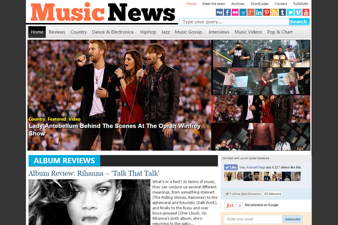 MusicNews Music Magazine Theme, a WordPress Template by Magazine3