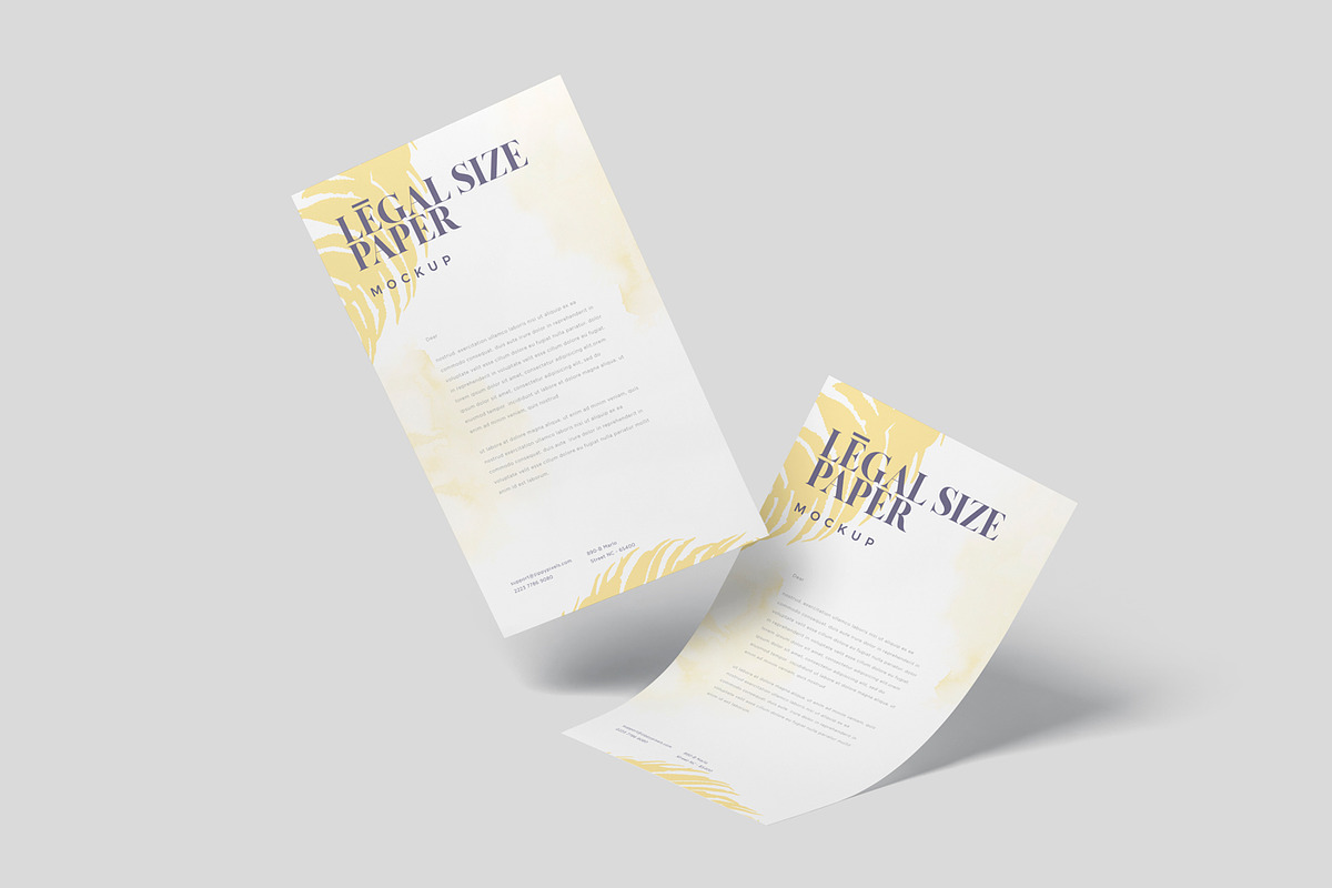 US Legal Size Paper Mockups, a Print Template by GfxFoundry