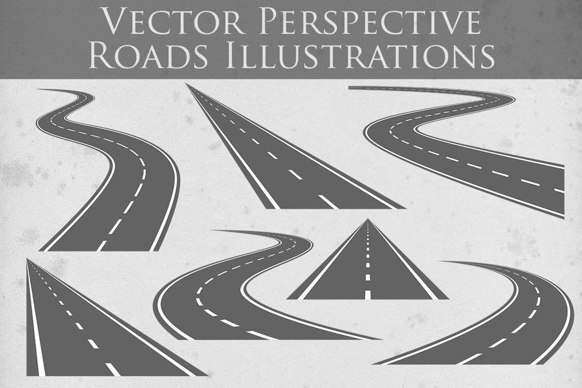 Vector Roads Illustrations, a Transportation Illustration by Pingebat