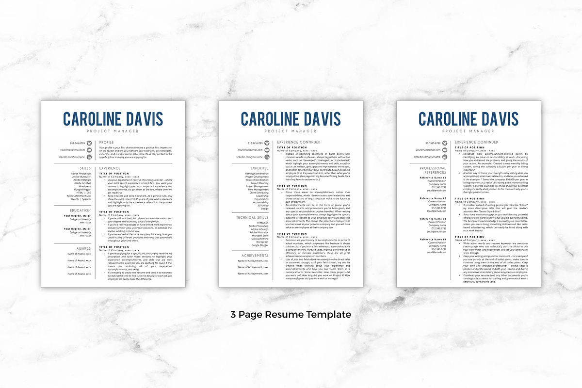 Modern Resume - Caroline, a Resume Template by Resume Template Studio