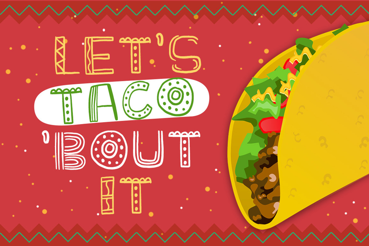 Mexican Taco Box Font, a Font by Quirky Queen Media
