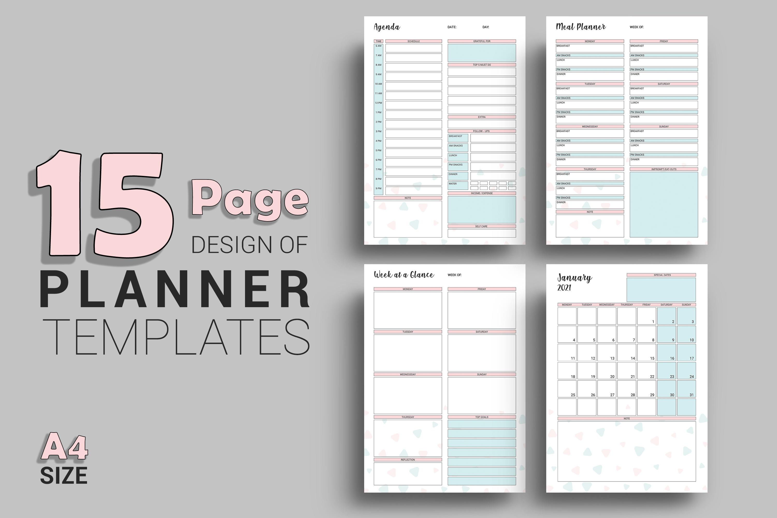 Printable Planner Design V04, a Stationery Template by Template Shop