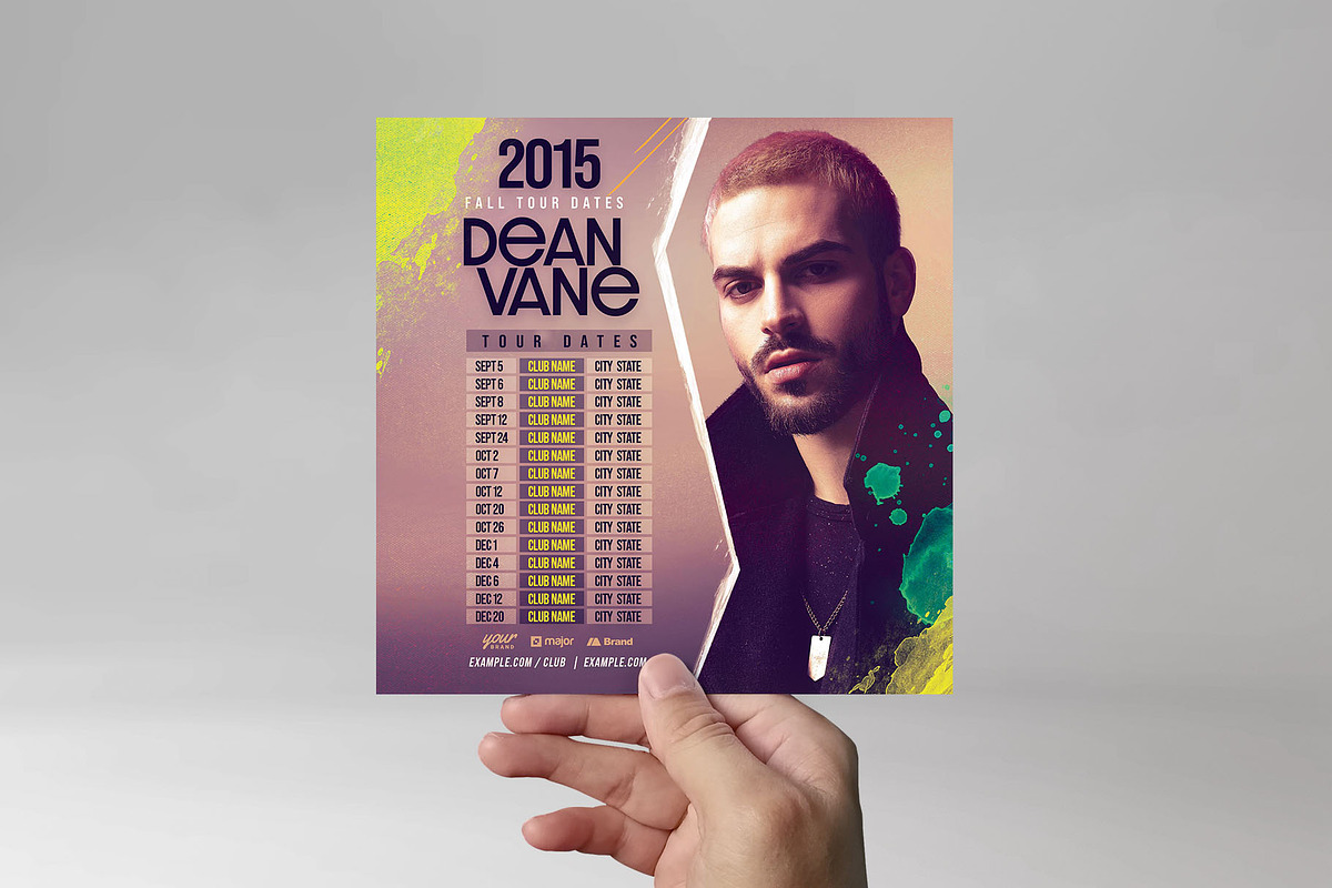 DJ Tour Dates Schedule Template, a Flyer Template by BrandPacks ...