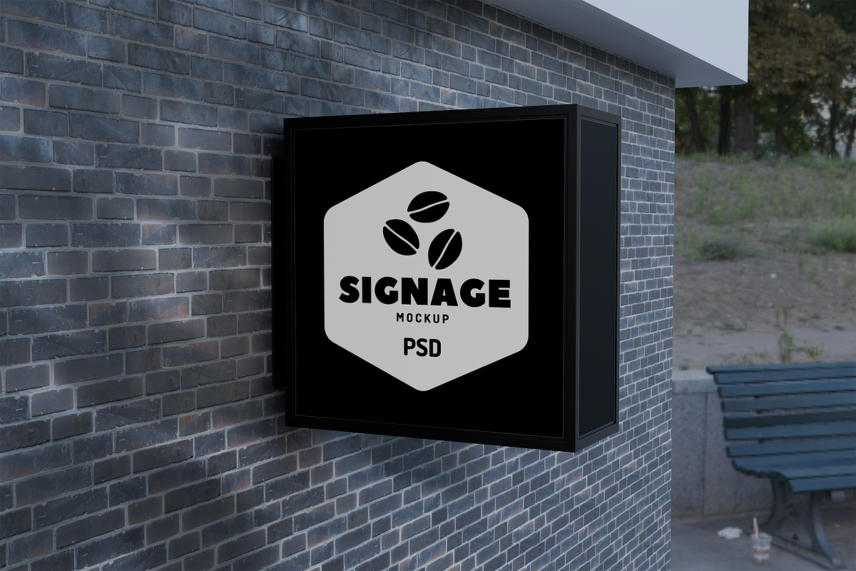 Square Signboard Mockup, a Product Mockup by xavier_studio