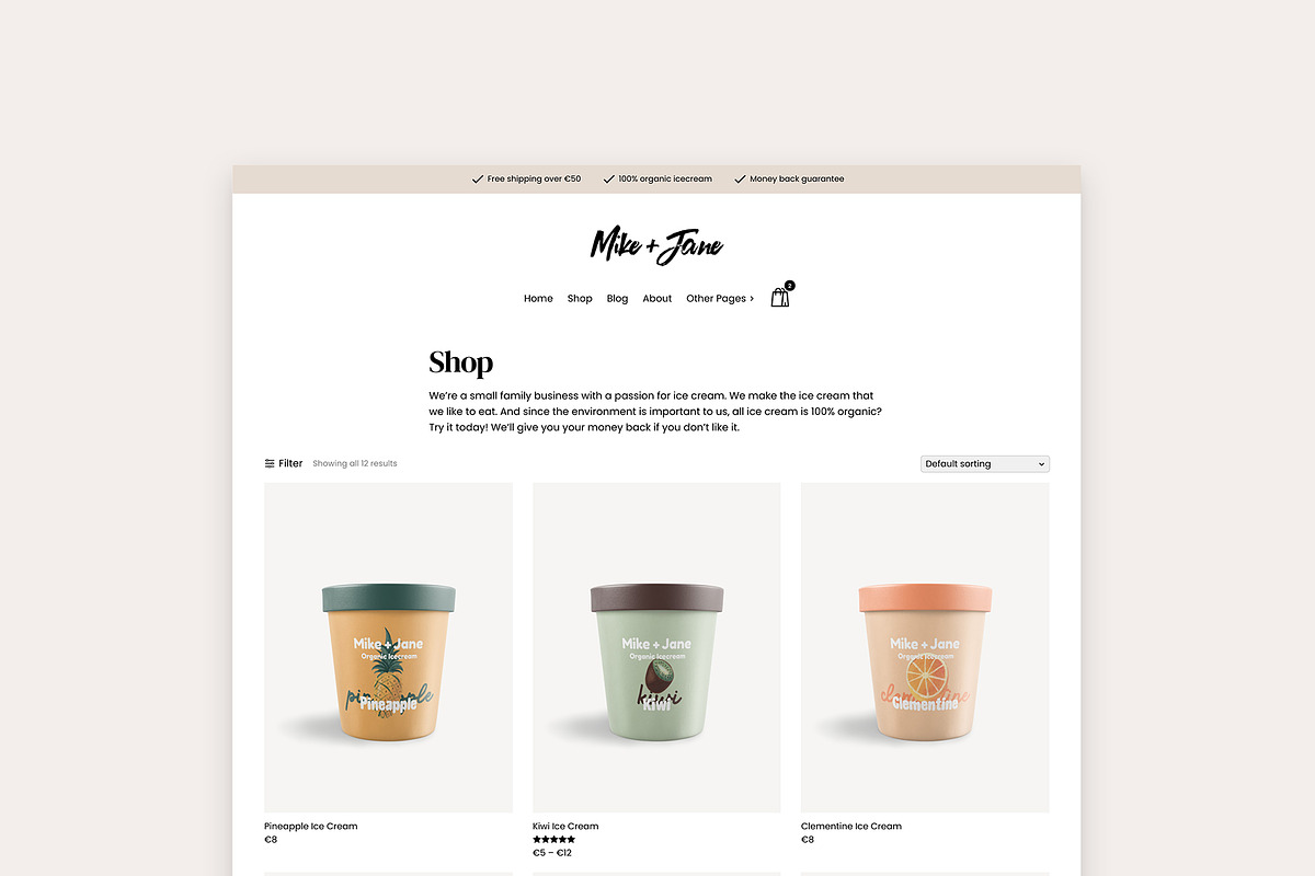 Mike + Jane - Minimal Shop Theme, a WordPress Template by Hello Detail