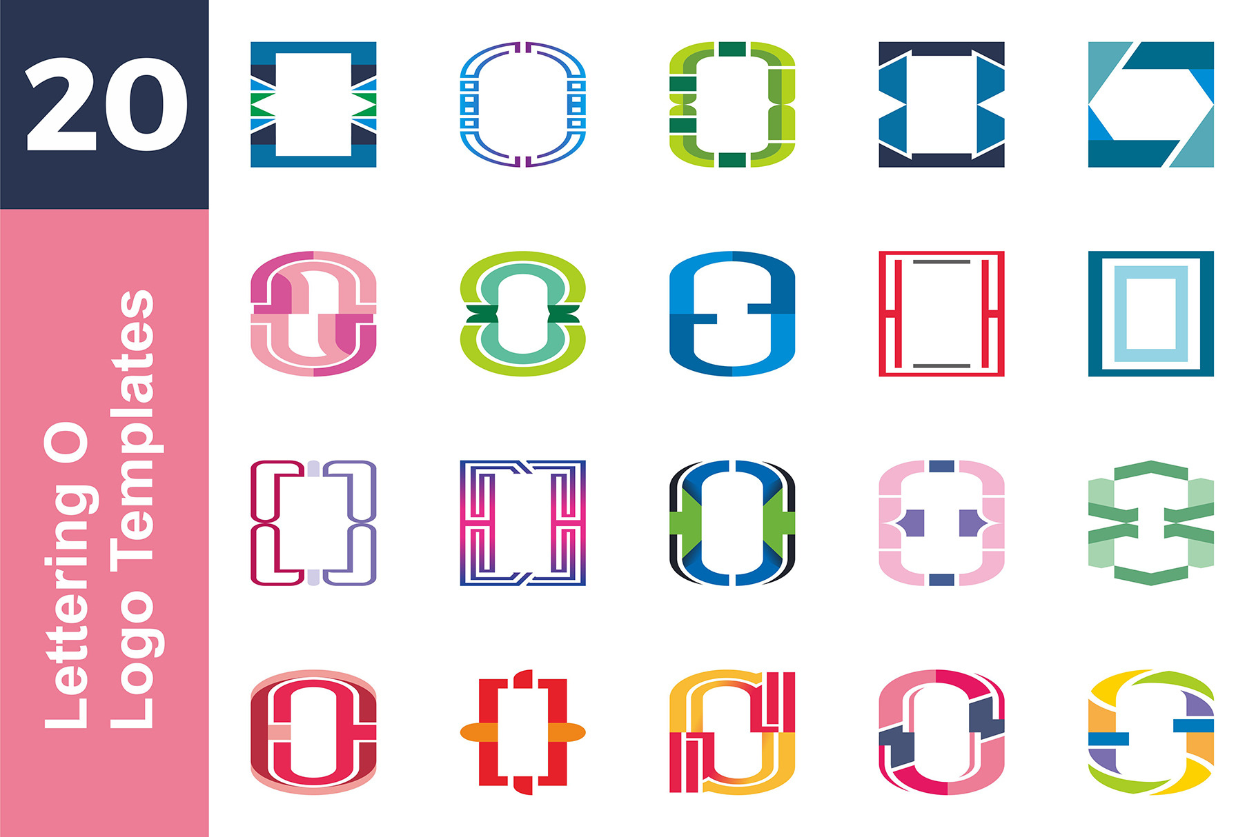 20 Logo Lettering O Template Bundle, a Branding & Logo Template by ...