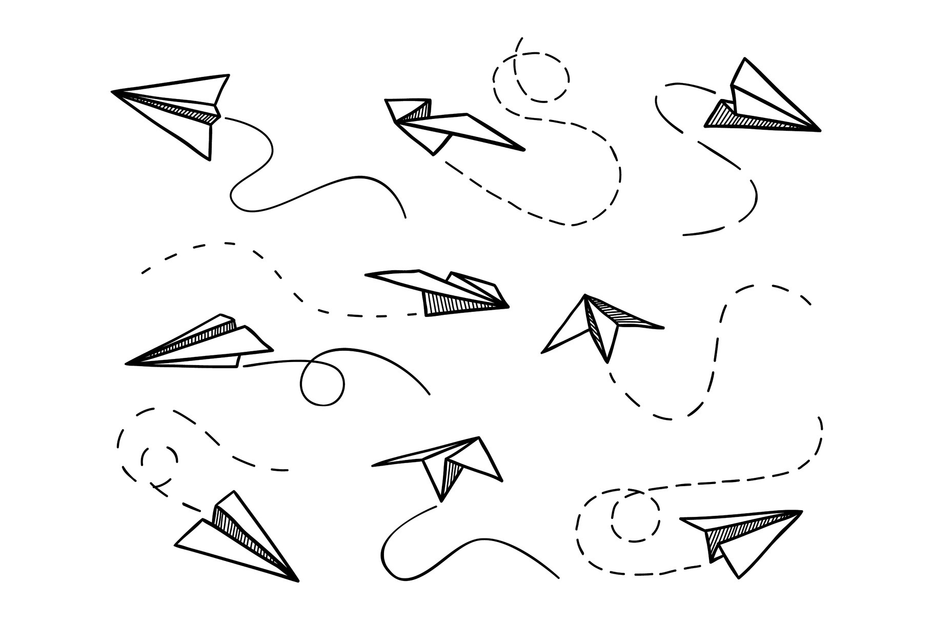 Paper airplane. Flying planes from | Transportation Illustrations ...