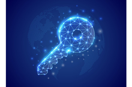 3d Key low poly symbol, a Technology Illustration by GraphiShop