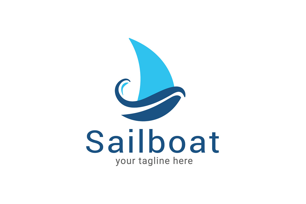 Abstract sailboat logo design